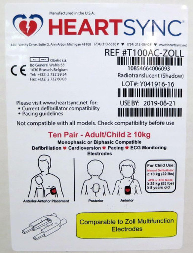 Multi-Function Defibrillation Electrodes, For Zoll, Adult #1410Z ...