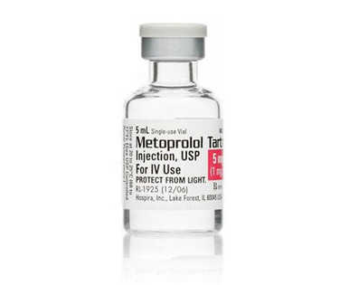 Metoprolol Tartrate Injection, USP, 1mg/mL, 5mL Vial - Dixie EMS
