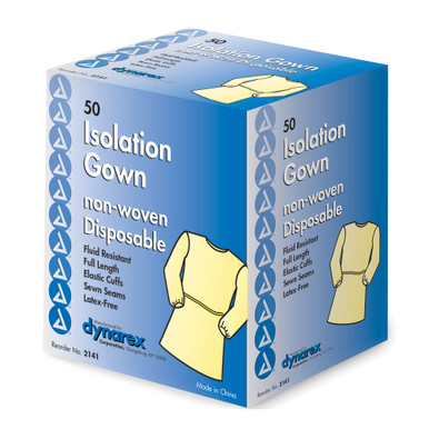 Impervious Poly Coated White Isolation Gown 50/cs - Dixie EMS