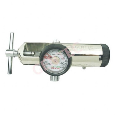 Click-Style Oxygen Regulator 0-25 LPM with 2 DISS Valves - Dixie EMS