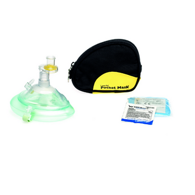 Pocket Mask with O2 Inlet and Blue Soft Pouch