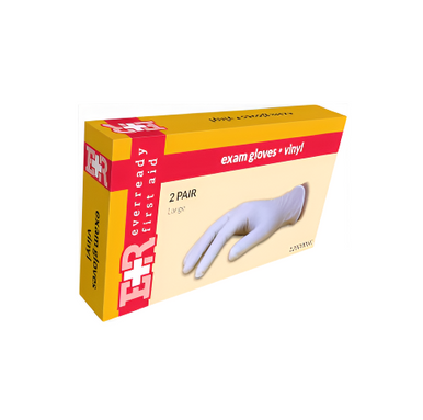 Ever Ready First Aid Exam Gloves, Vinyl, Non-Sterile, Large, 2 Pairs ...