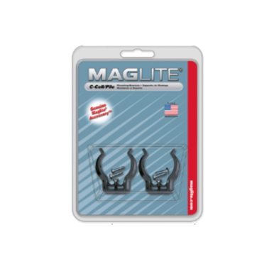 Maglite Black Universal Mounting Brackets for C-Cell Flashlight, 2 pk