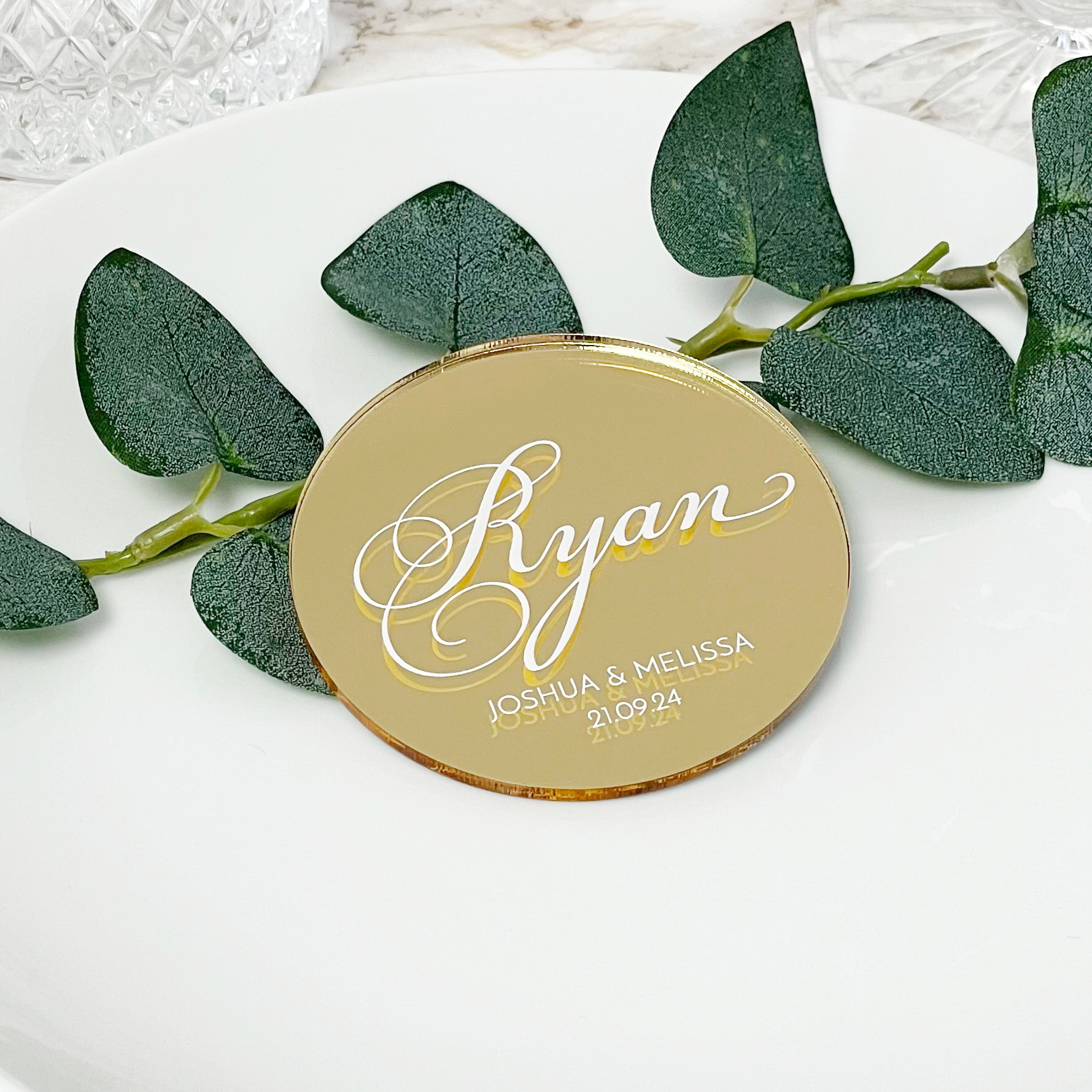 Personalised Acrylic Wedding Party Place Names - Laser Made Occasions