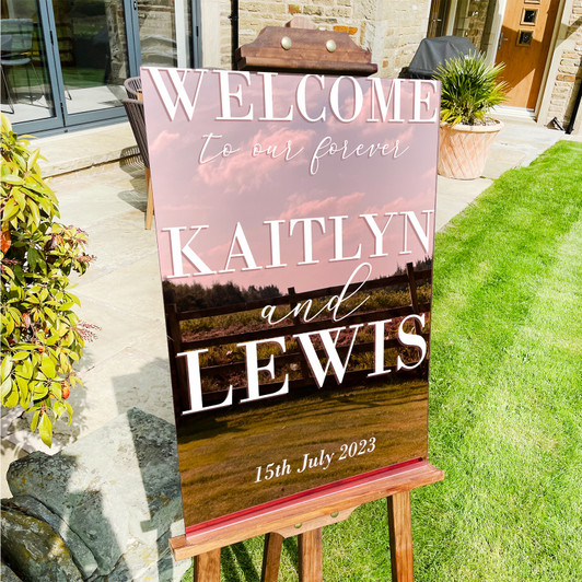 Customised Large Acrylic Wedding Welcome Sign in A2 or A3 - Laser Made ...