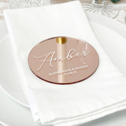 Personalised Acrylic Wedding Party Place Names - Laser Made Occasions