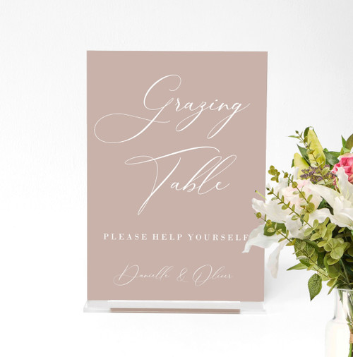 Modern Calligraphy Acrylic Wedding Grazing Table Food Sign - Laser Made ...