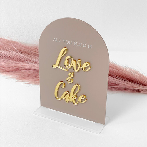 Luxury 3d Lettering Wedding Love & Cake Sign - Laser Made Occasions