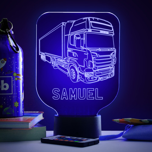 Truck Lorry Children's Room Personalised Colour Changing LED Night Light