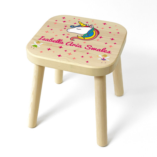 Personalised Wooden Unicorn Stool, Children's Birthday or Christmas Gift