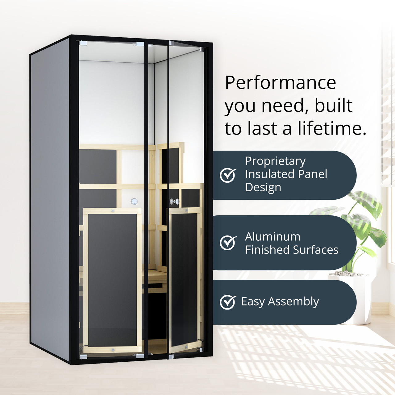 JNH Lifestyles ProSeries 100 Indoor/Patio 1-Person Far Infrared Sauna ...