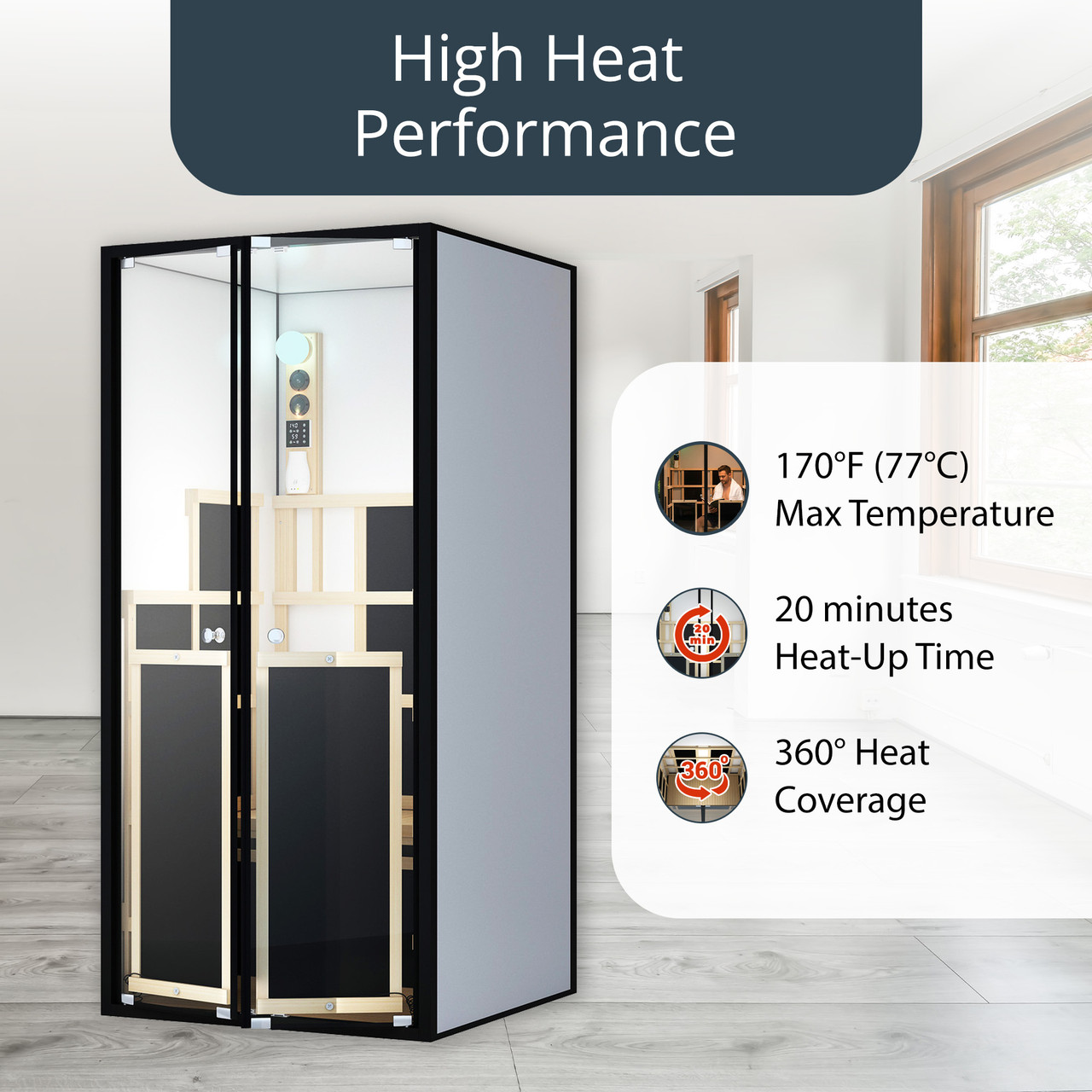 JNH Lifestyles ProSeries 100 Indoor/Patio 1-Person Far Infrared Sauna ...