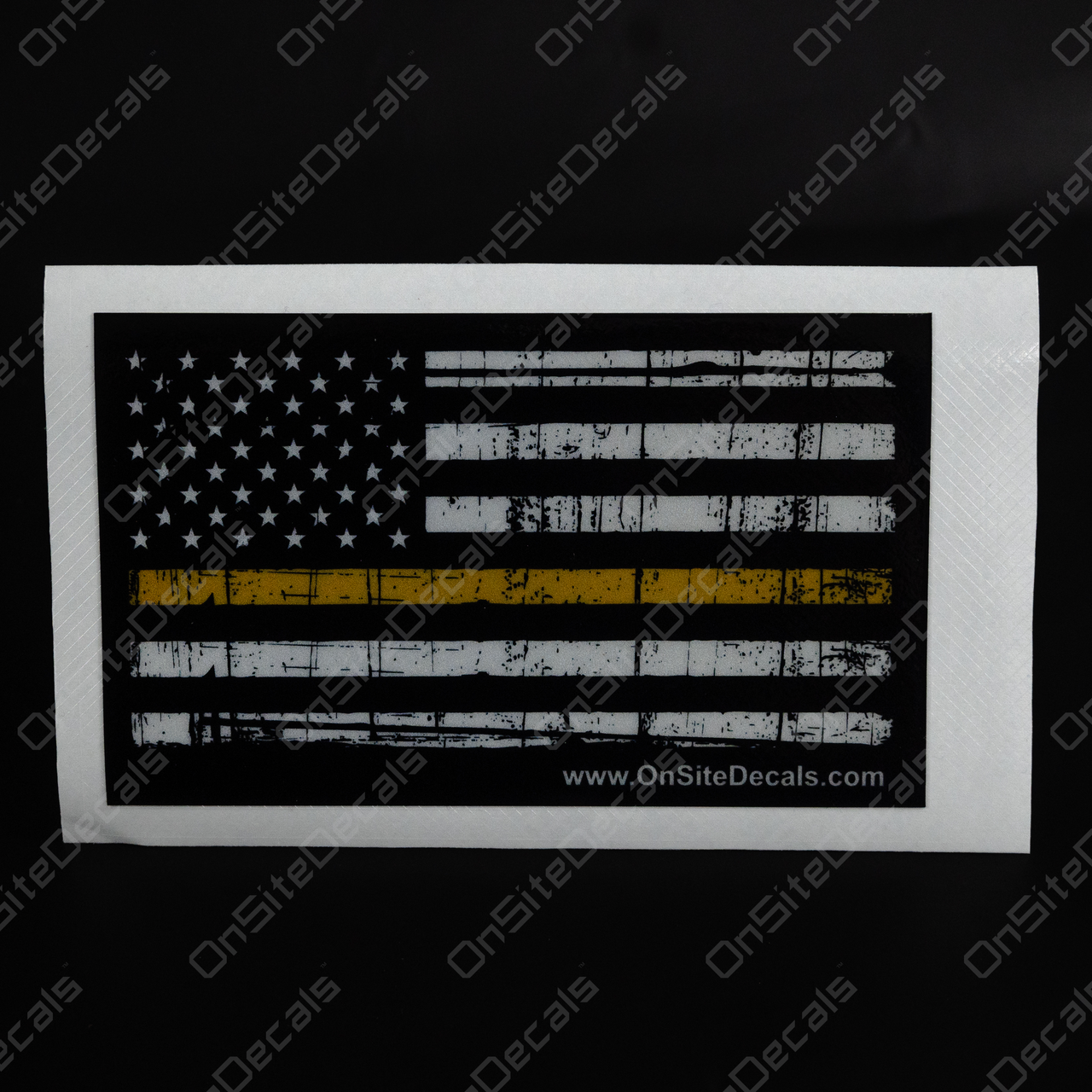Gold Line American Flag Decal