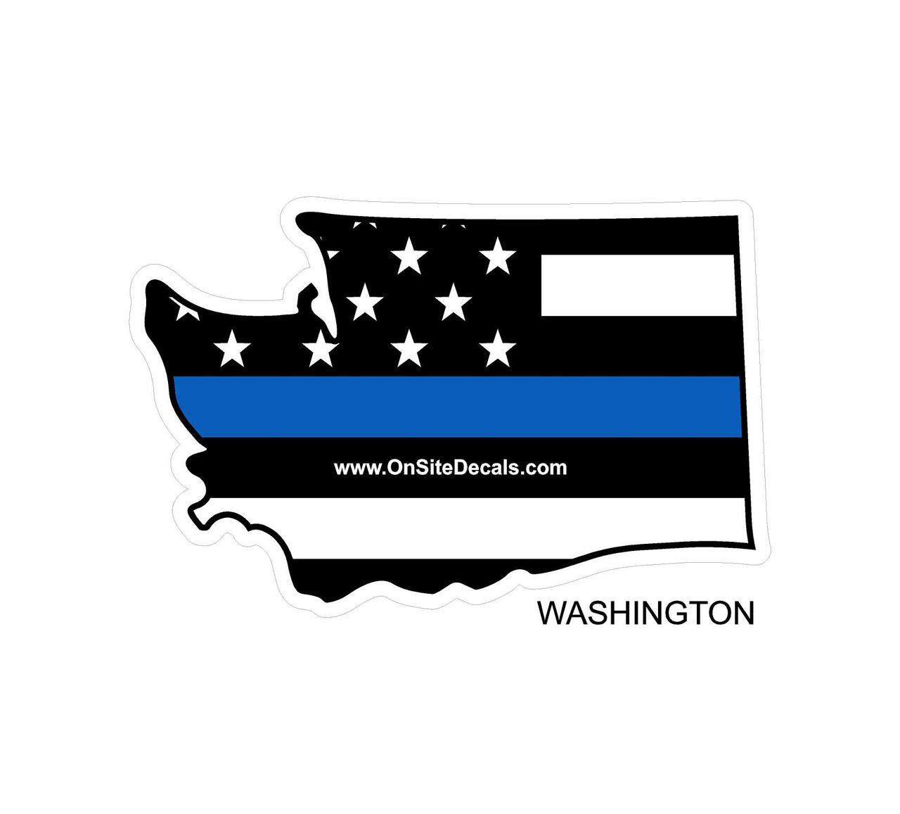 Thin Blue Line Washington Decal