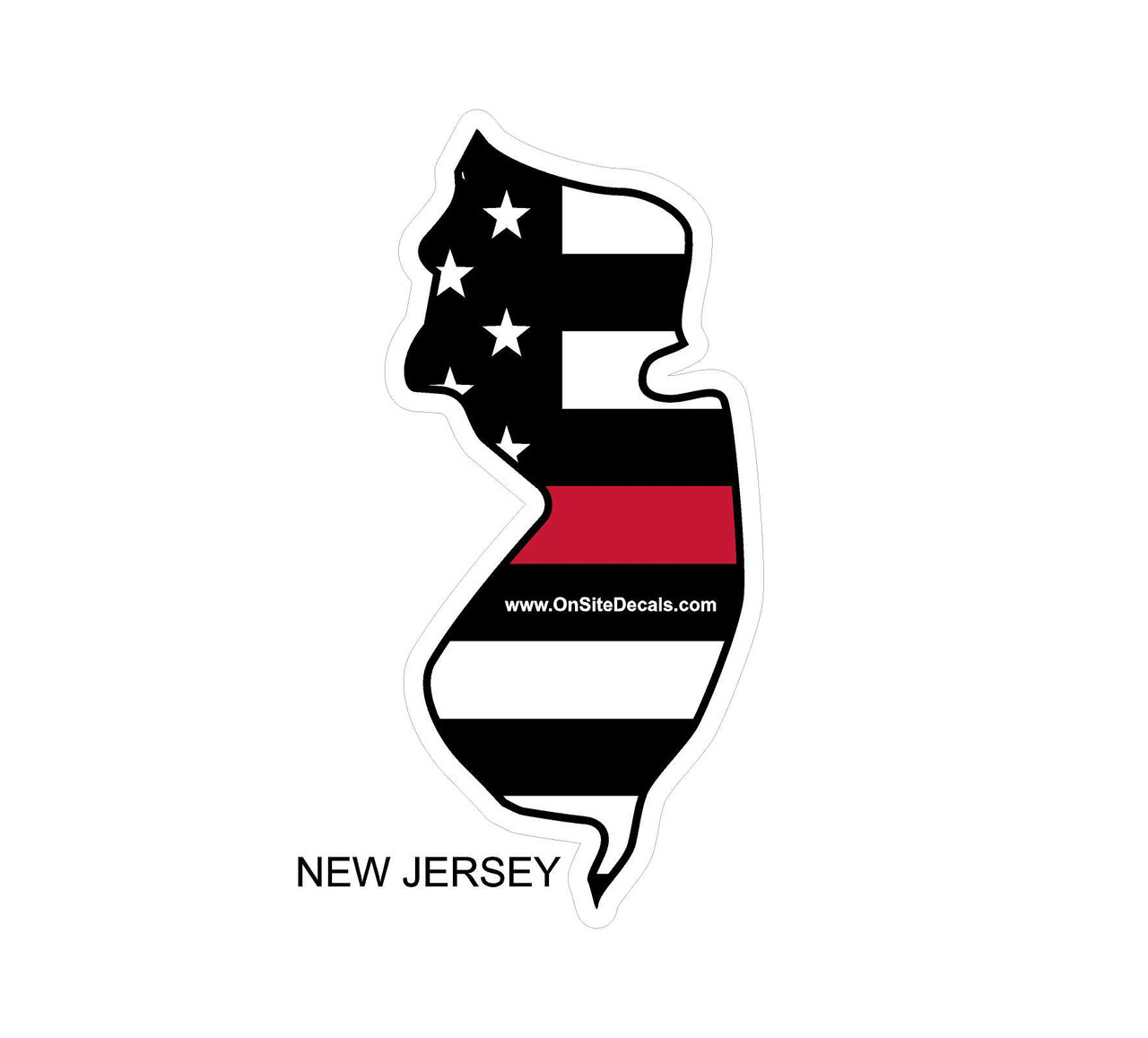 Red Line New Jersey Decal