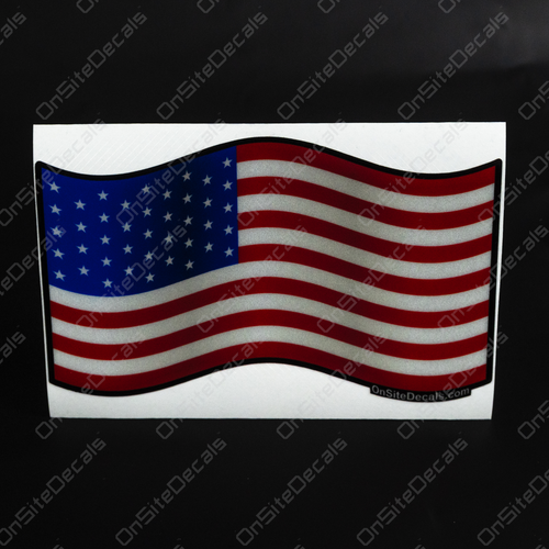 Waving American Flag Decal