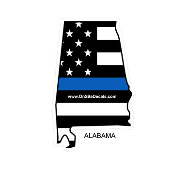Thin Blue Line Alabama Decal