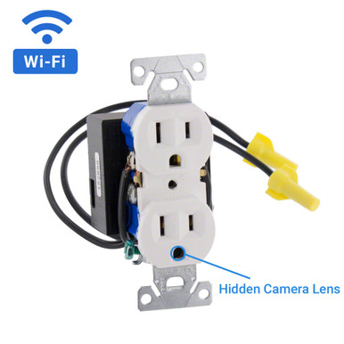 1080P HD WiFi Streaming Functional AC Receptacle Outlet Hidden Camera