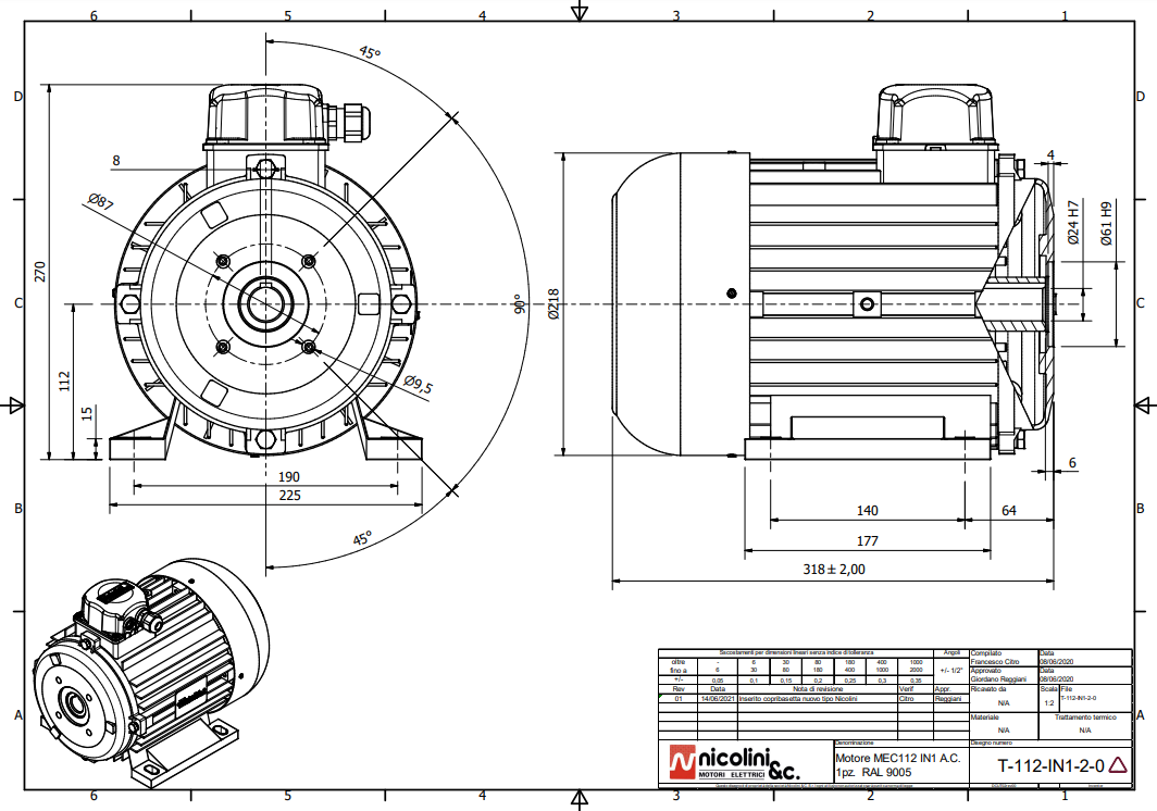 Nicolini 5.5kW Elastic Joint Electric Motor - BLAX Water Blasters
