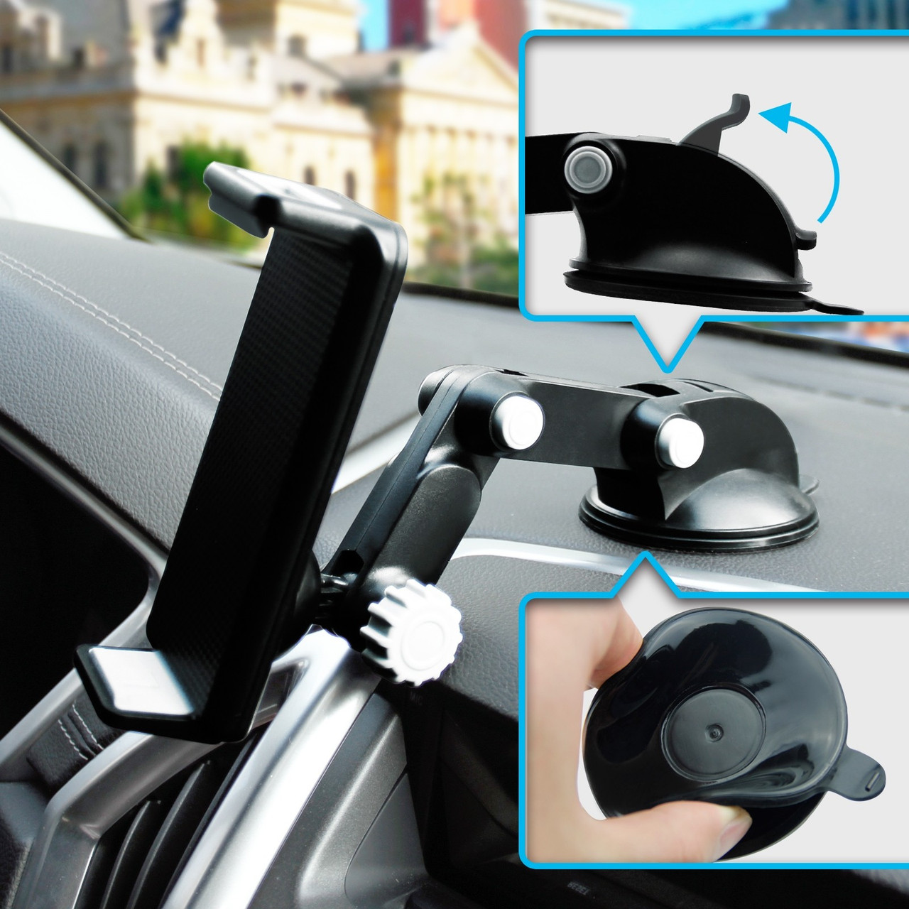 Suction Cup Windshield and Dashboard Mount for Smartphone and Tablet ...