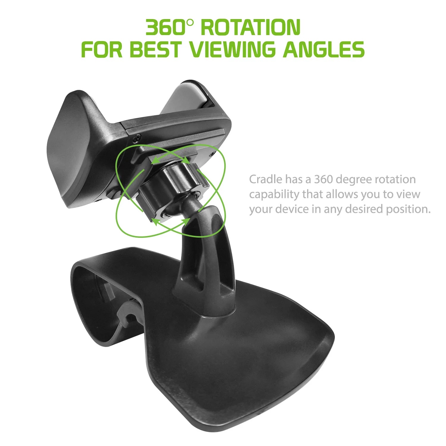 Dashboard Clip Mount Phone Holder with Non-Slip Clamp and 360 Degree ...