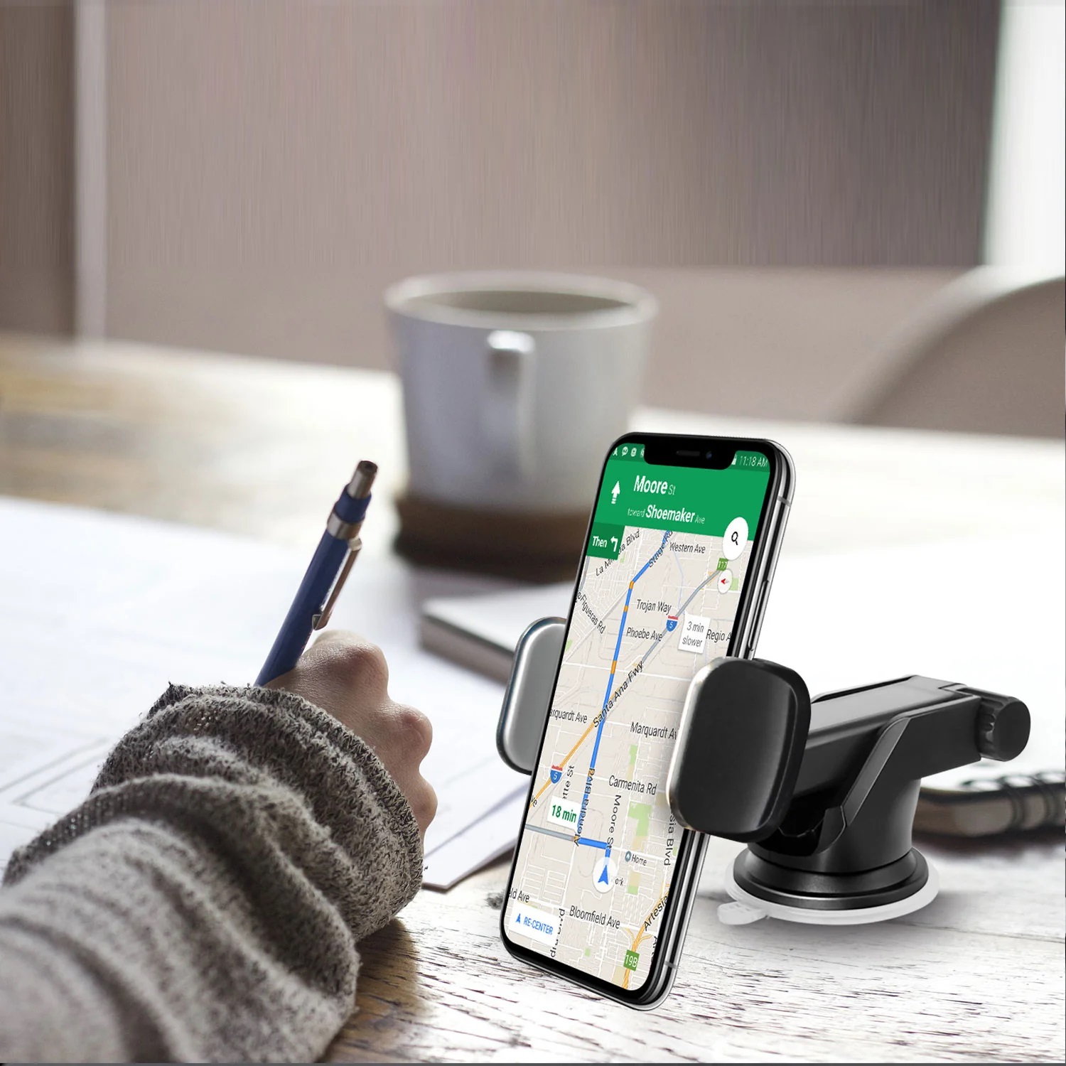 Cell Phone Windshield and Dashboard Mount with Extendable Telescopic ...