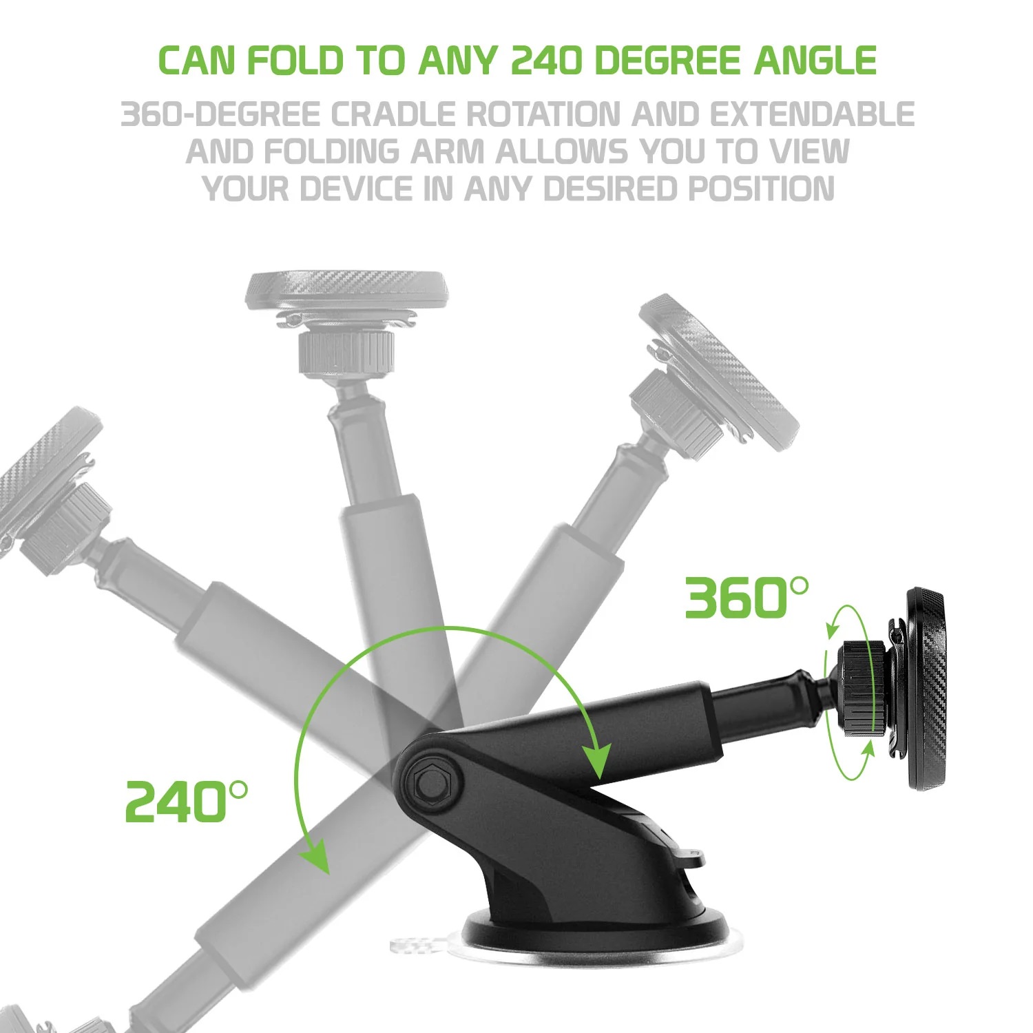 Magnetic Windshield and Dashboard Cell Phone Mount with Telescopic ...