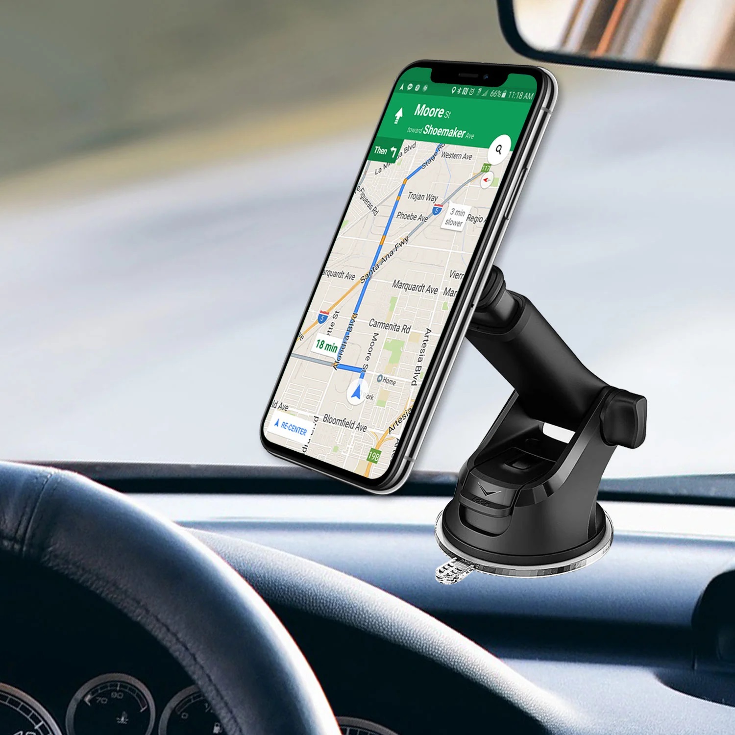 Magnetic Windshield and Dashboard Cell Phone Mount with Telescopic ...