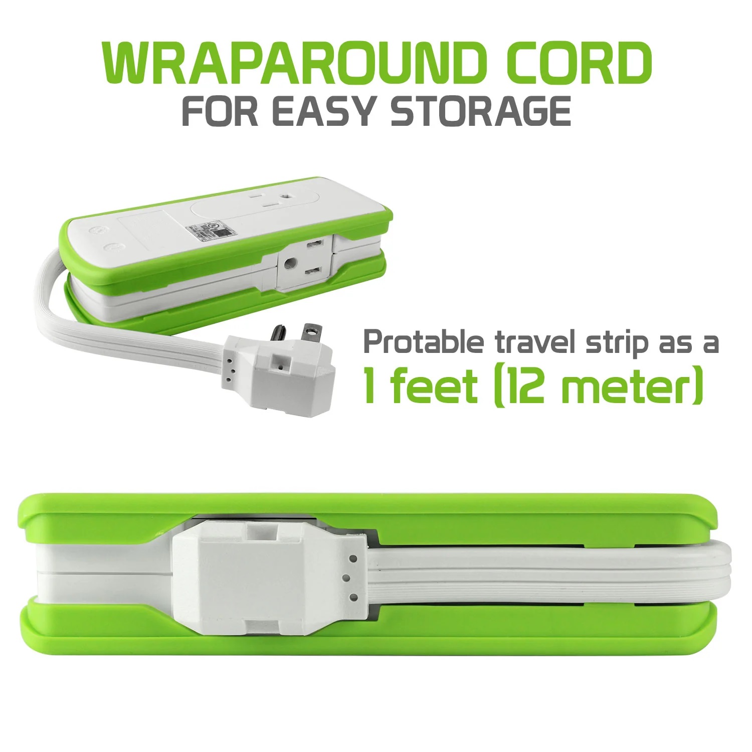 Compact 2 Outlet Surge Protector + Dual Optimized USB-A Charging Ports ...
