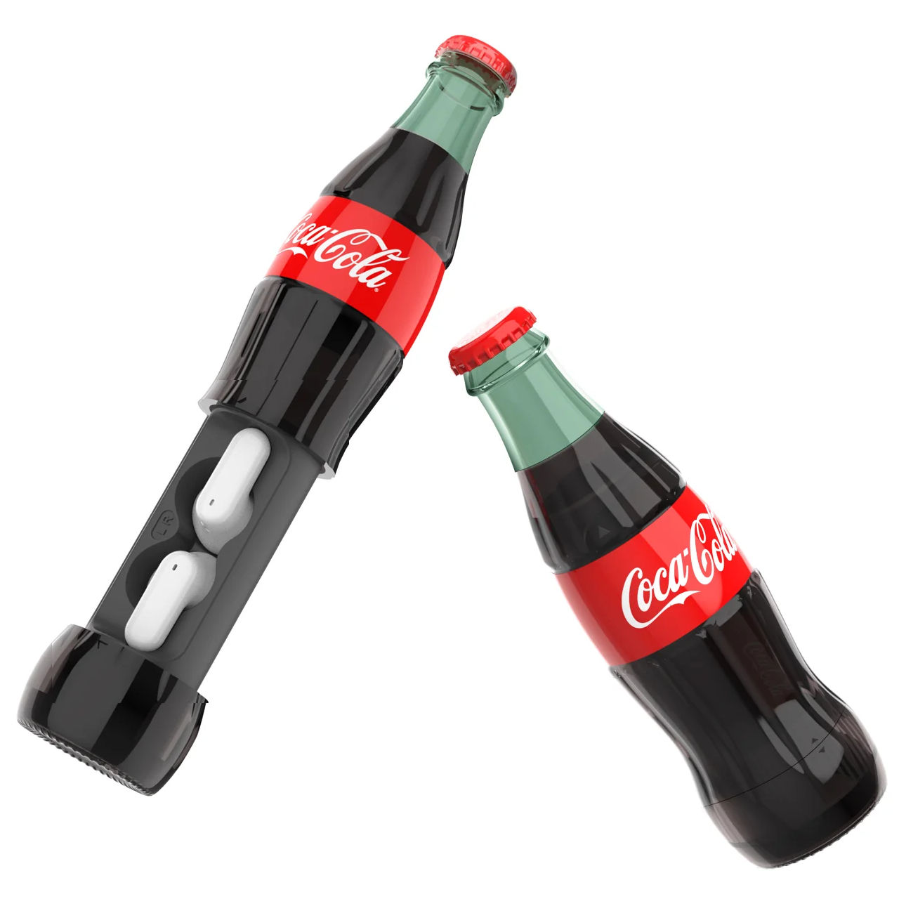 True Wireless Bluetooth Earbuds with Bottle Shaped Charging Case - Coca ...