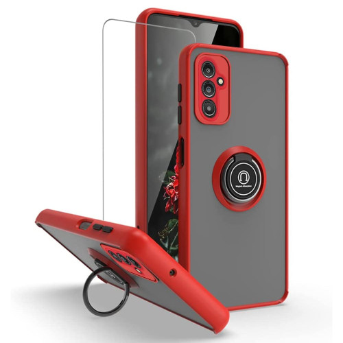 Transparent Hybrid Case with Ring Grip and Tempered Glass Screen ...