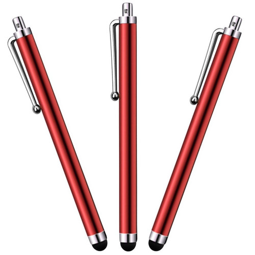 3-Pack HD Easy Glider Capacitive Stylus Pen - Red - HD Accessory