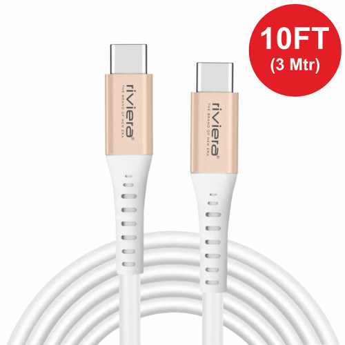 10 ft USB-C to USB-C High-Speed Charge and Sync Cable - White - HD ...