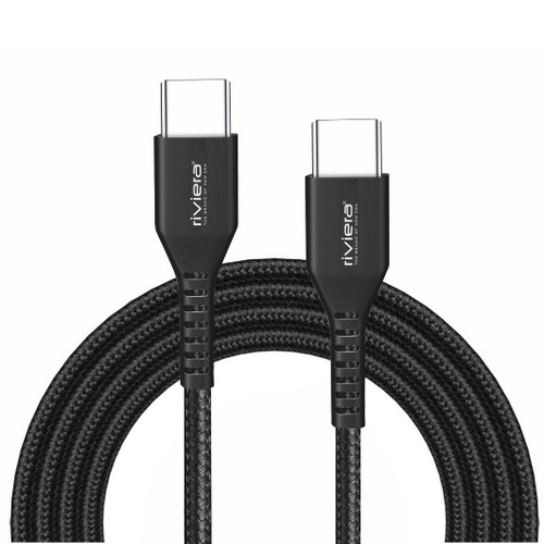 3 ft PD USB-C to USB-C High-Speed Charge & Sync Nylon Braided Cable ...