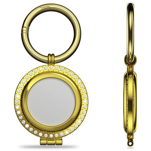 Rhinestone Key Ring Case for AirTag - Gold - HD Accessory