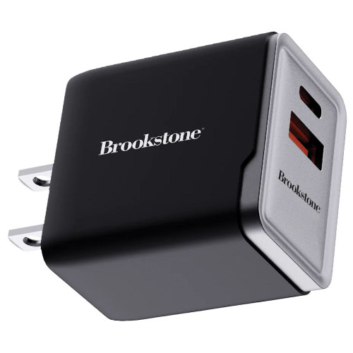 Brookstone Rapid PD 30W 2 Port USB-C and USB-A Wall Charger - Black ...