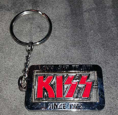 KISS Metal Spinning Logo Keychain