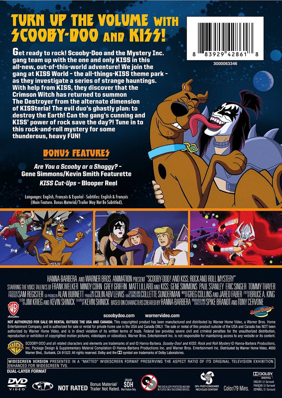Scooby-Doo! & KISS:Rock & Roll Mystery DVD