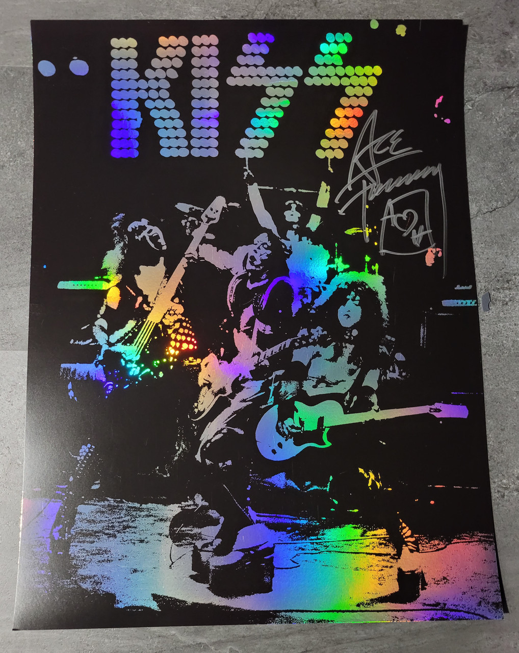 ALIVE! HOLOGRAPHIC POSTER Signed Ace Frehley KISS