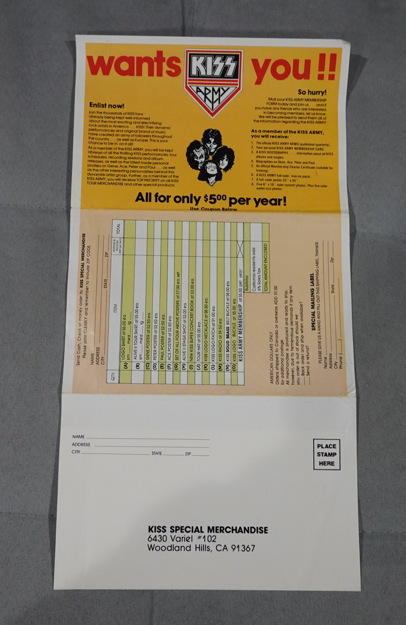 KISS Alive II Vintage Order Form