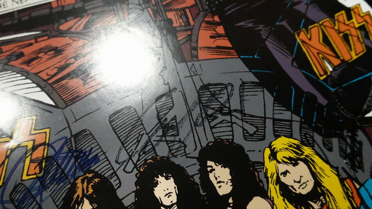 Gene Simmons, Eric Singer and Bruce Kulick SIGNED KISS History Cartoon ...