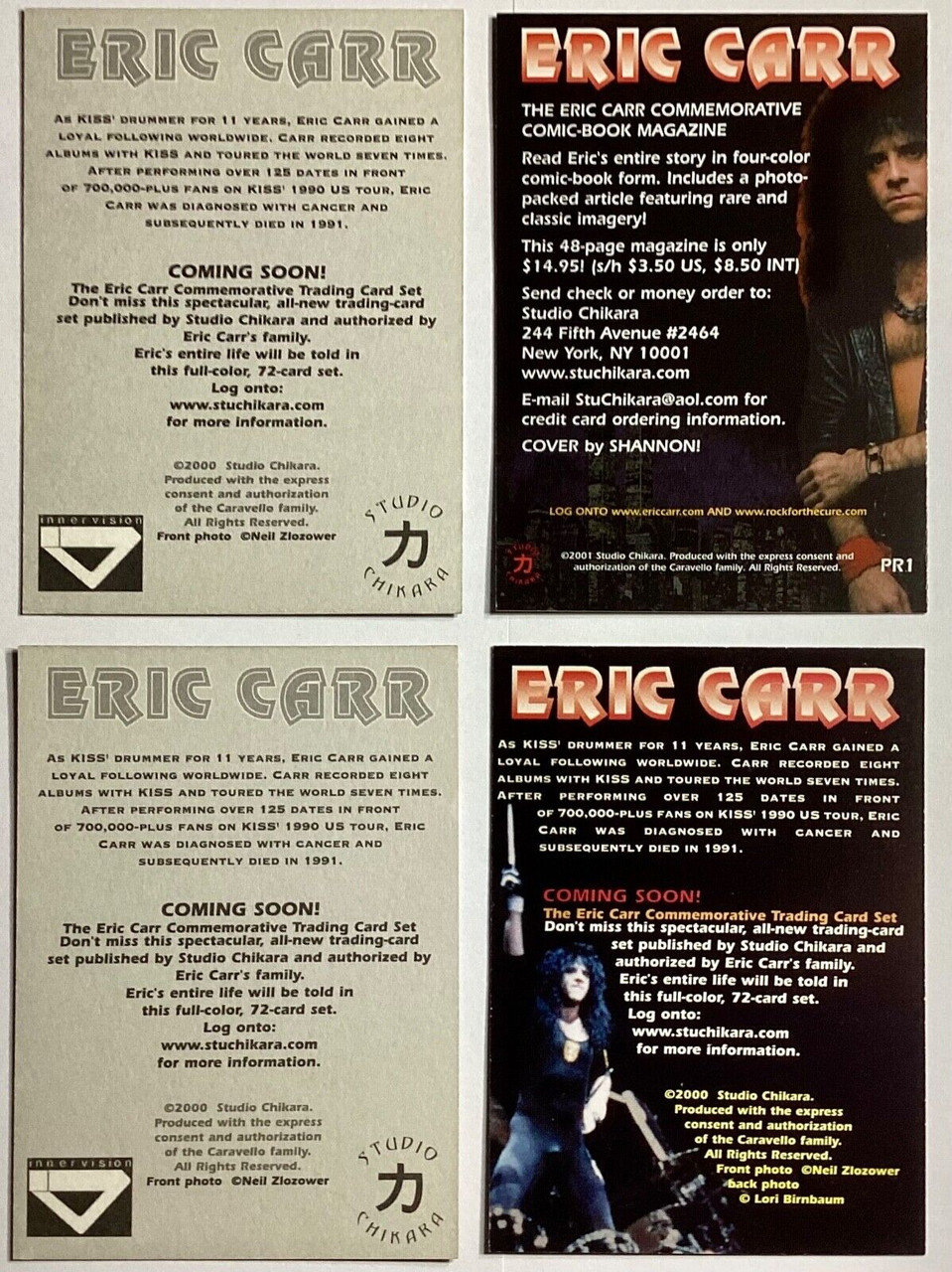 Eric Carr Promo Trading Cards Set