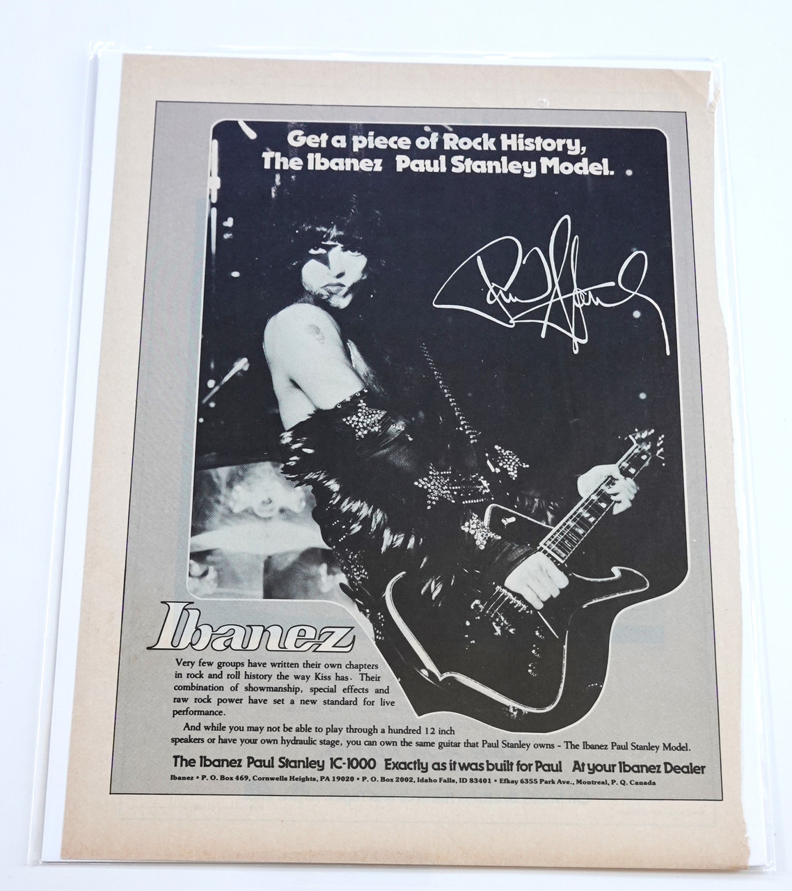 KISS Ibanez Guitar Paul Stanley Magazine Ad