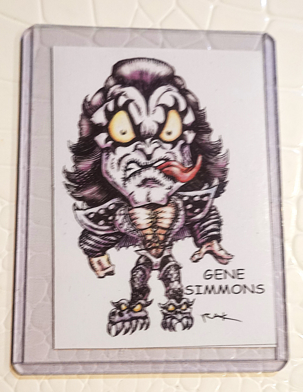 KISS Gene Simmons Cartoon Card by Artist RAK