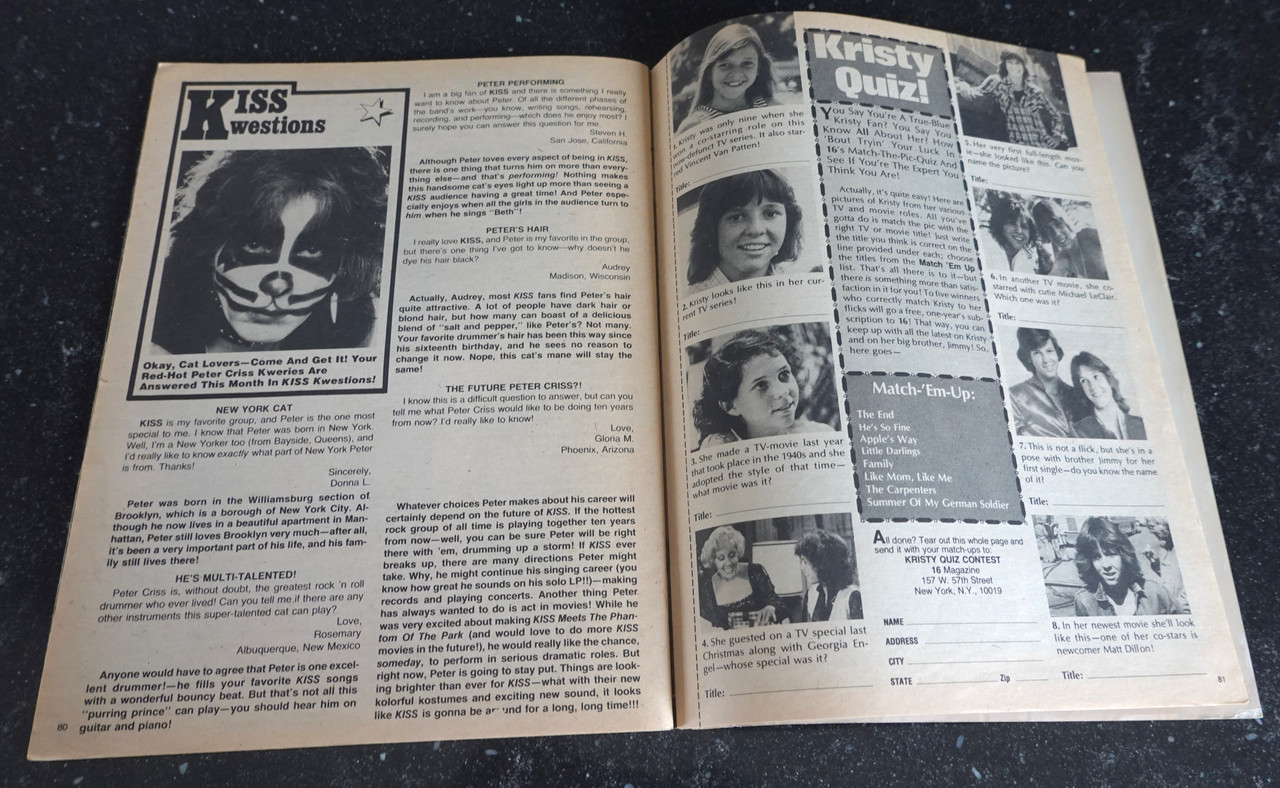 16 Magazine October 1979 Paul Stanley KISS