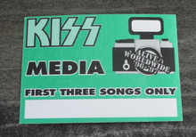 KISS Reunion Tour Alive Worldwide Green Media Pass