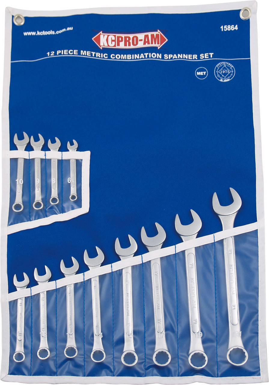 12 PIECE METRIC COMBINATION SPANNER SET - A1 Tools