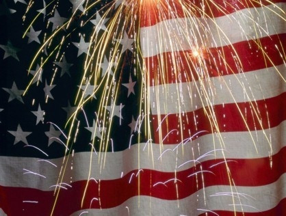 Flag Fireworks Patriotic Backdrop