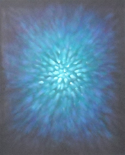 Blue and Green A0032 Abstract Hand Painted Muslin