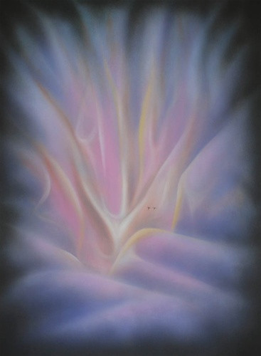 Purple and Pink A008 Abstract Hand Painted Muslin